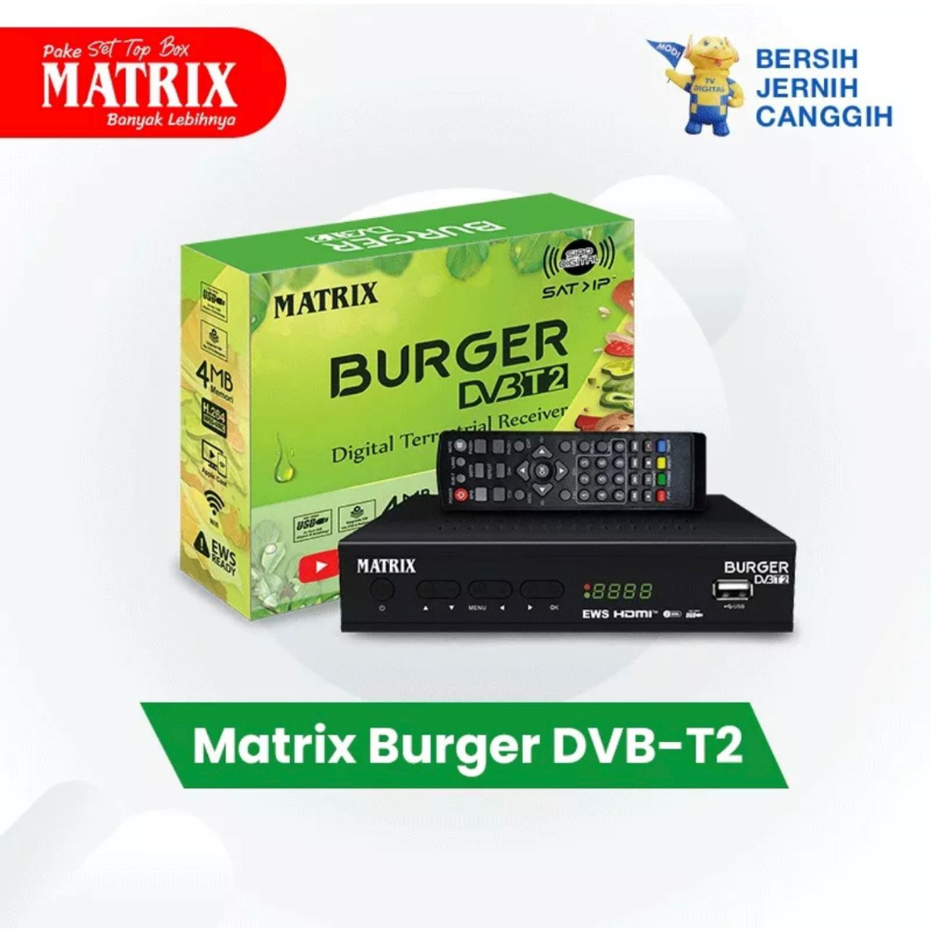 Jual GarasiMedan-SET TOP BOX TV DIGITAL MATRIX BURGER DVB T2 EWS HD ...