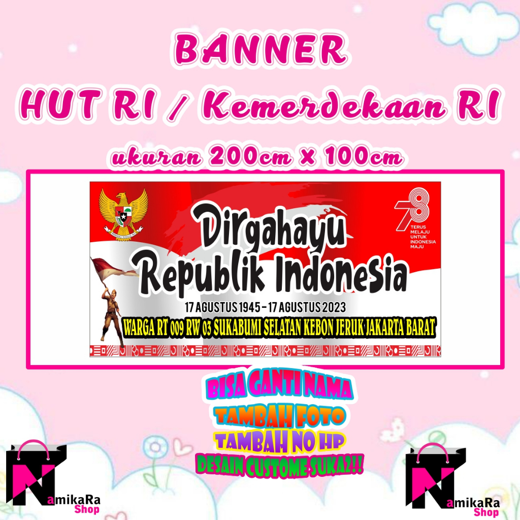 Jual Spanduk Kemerdekaan RI / Banner HUT RI / Spanduk Kemerdekaan 17 ...