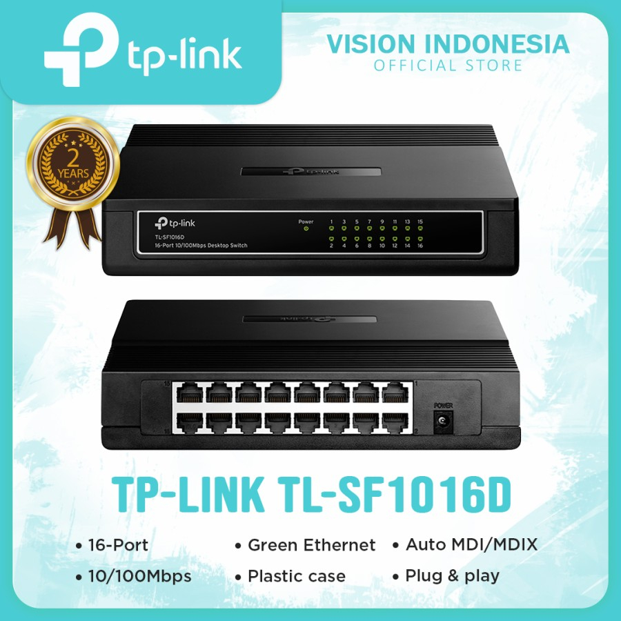 Jual TP-LINK TL-SF1016D 16-Port 10/100Mbps Desktop Switch | Shopee ...