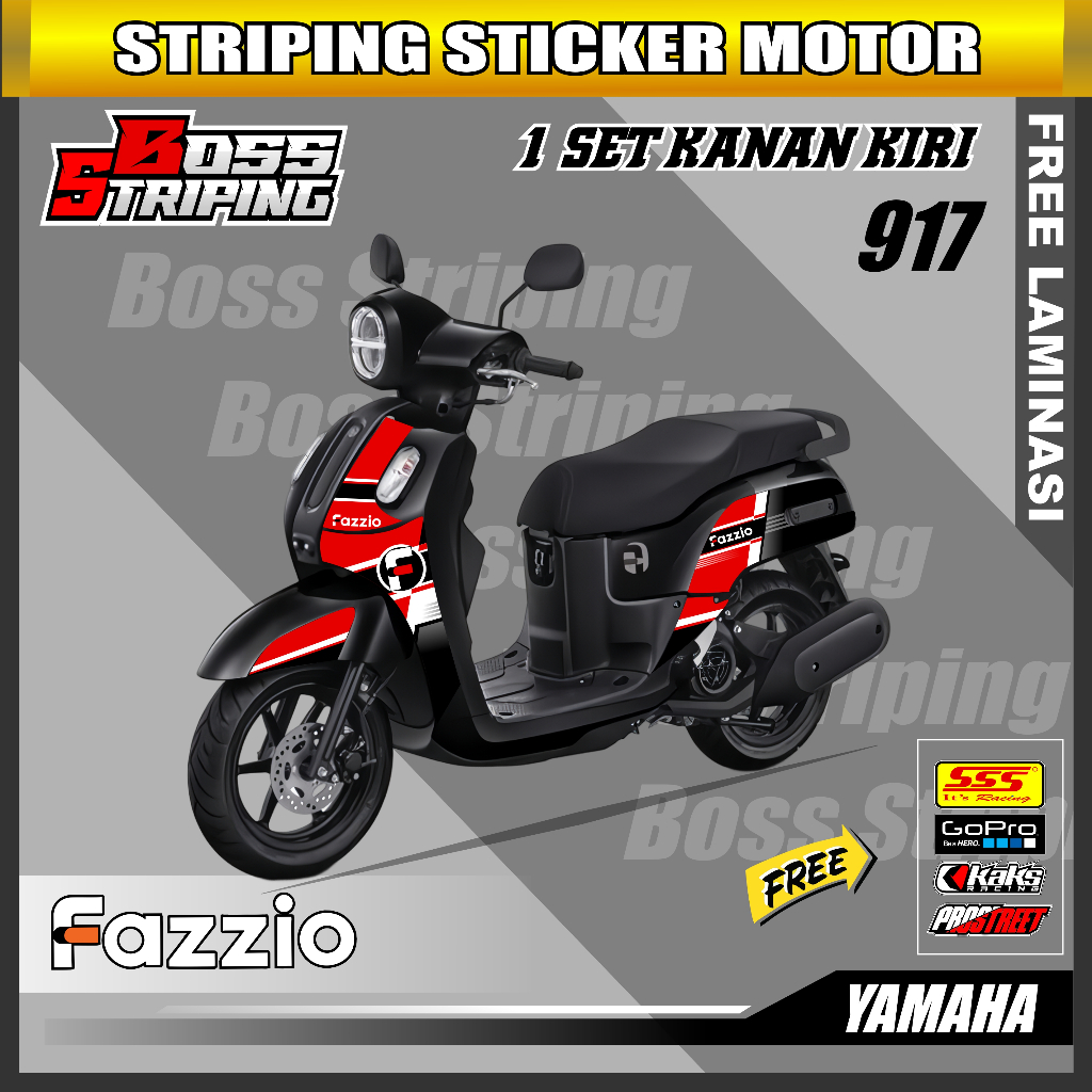 Jual Striping Sticker Variasi Motor Yamaha Fazzio (M917) List Setiker ...
