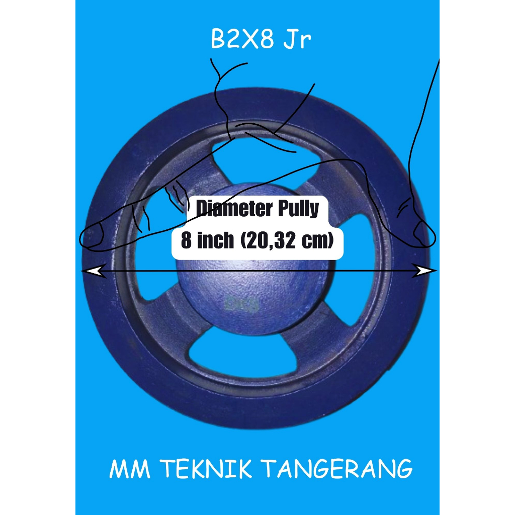 Jual Pully B2 x 8" Jari Besi Ancuran Poli B2 x 8 inchi Pulley Cor besi ...