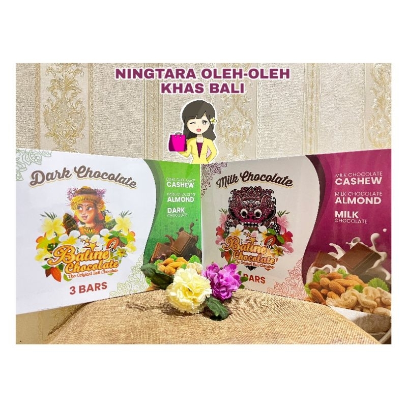 Jual BALINE 3 SET CHOCOLATE KHAS BALI (COKLAT CASHEW, ALMOND, DARK/MILK ...
