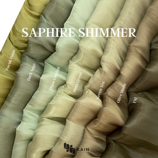 Jual 0,5 meter Bahan Kain Saphire Shimmer Zashimmer Luna Organza ...