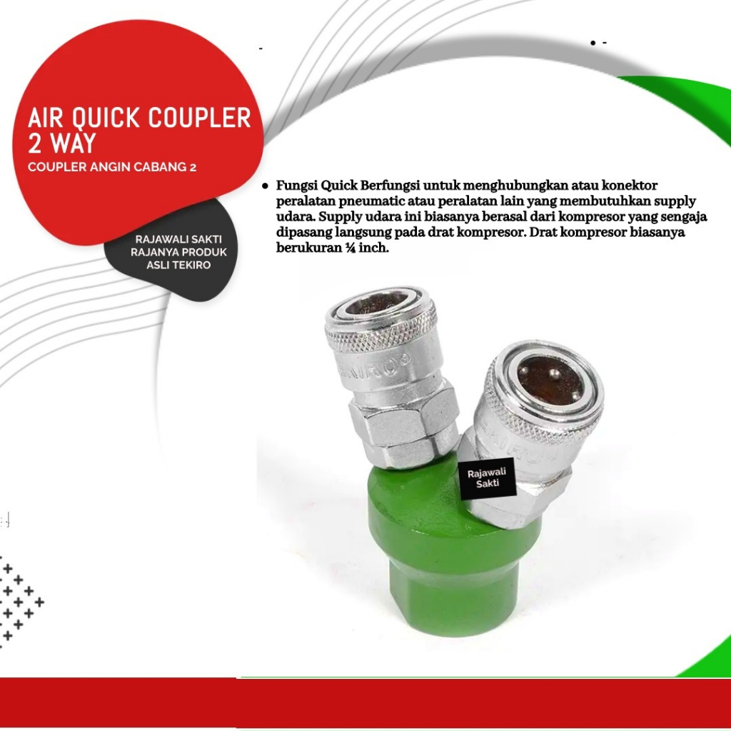 Jual TEKIRO QUICK COUPLER CABANG 2 / COUPLER CABANG / TOOLS / ALAT ...