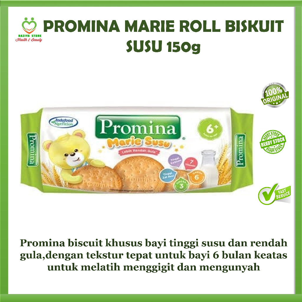 Jual PROMINA BISKUIT MARIE ROLL SUSU 150g Untuk 6 bulan ke atas ...