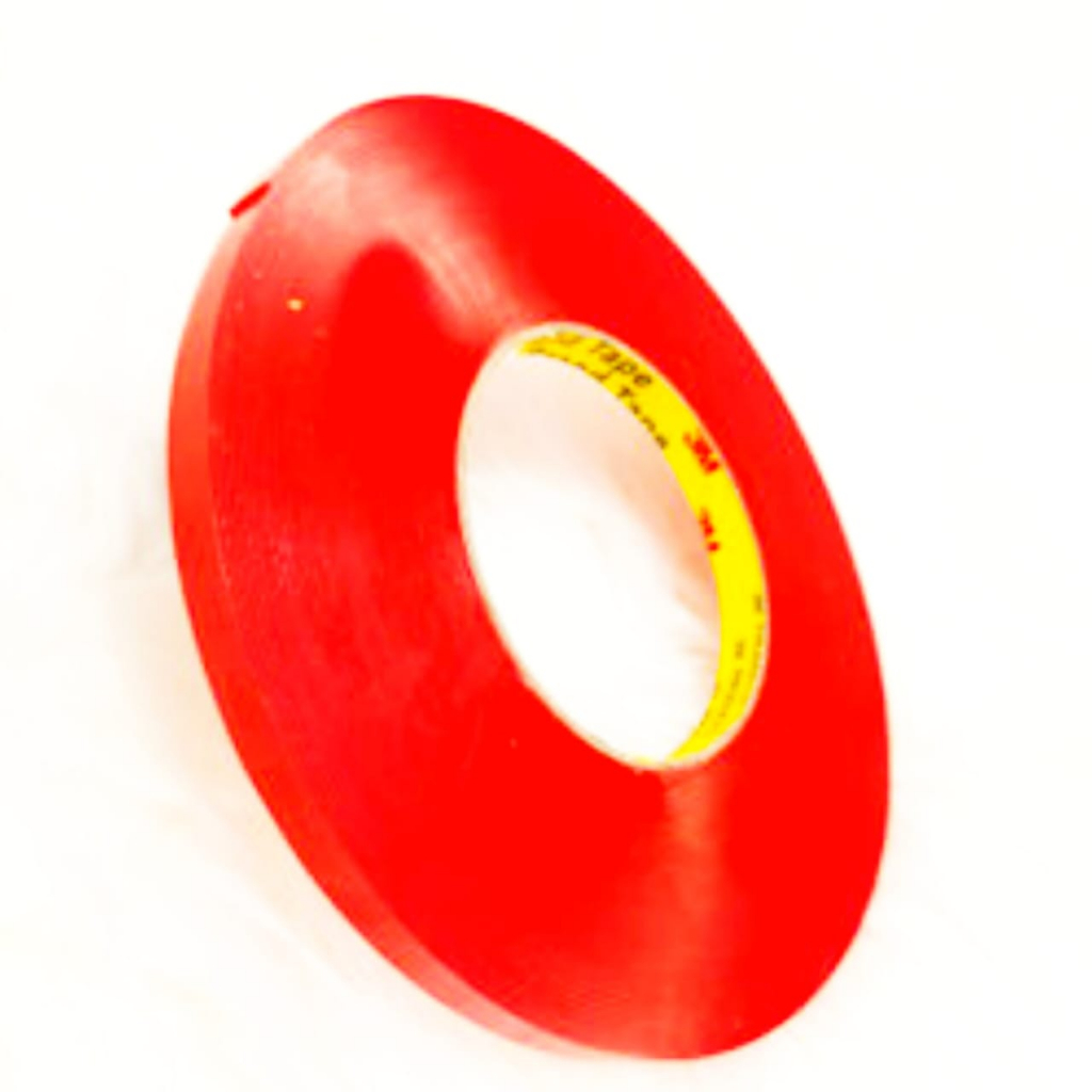 Jual Double tape merah 3M bening transparan 10mm X 15 meter | Shopee ...