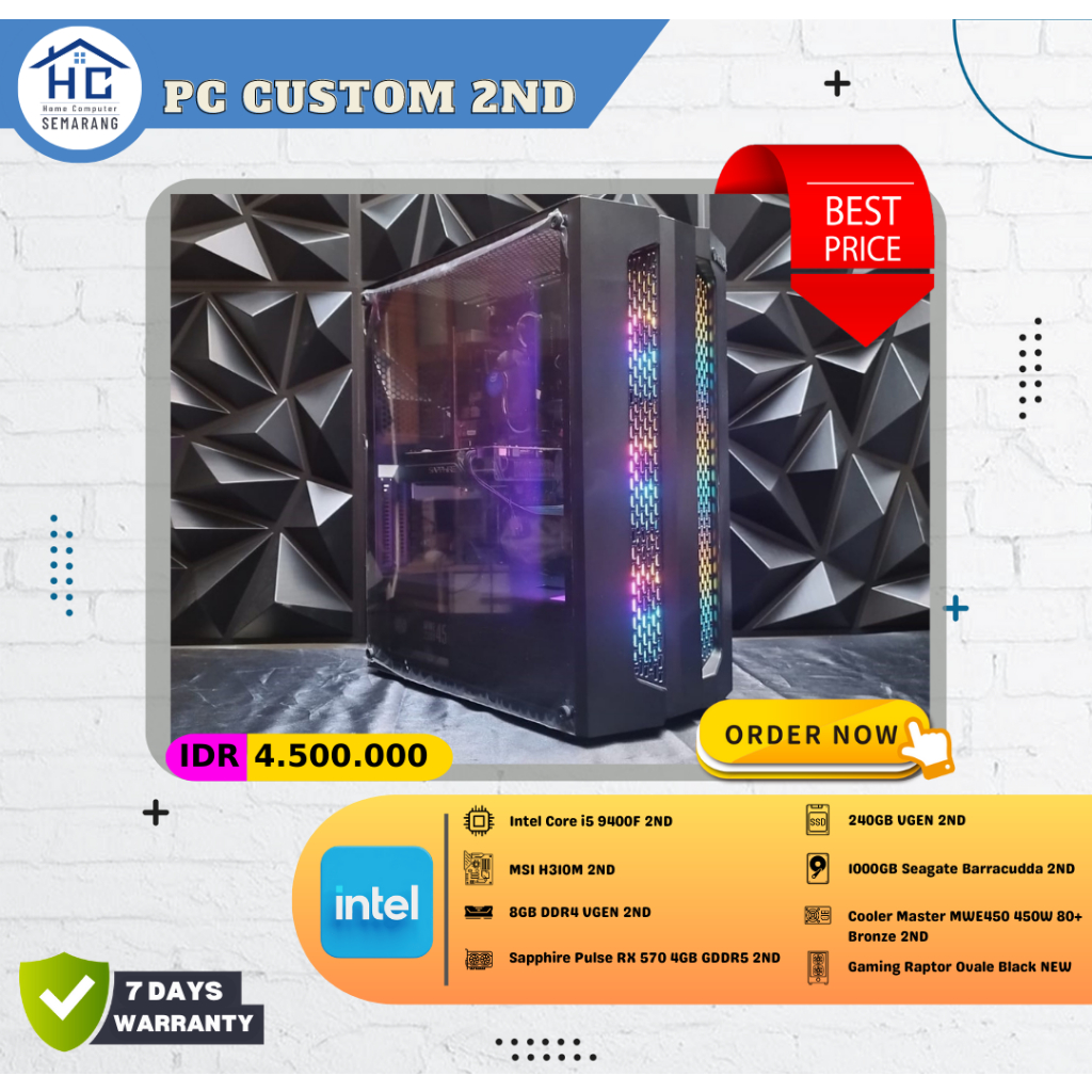 Jual PC Gaming Editing Render Medium i5 Gen 9 ft RX 570 4GB GDDR5 ...