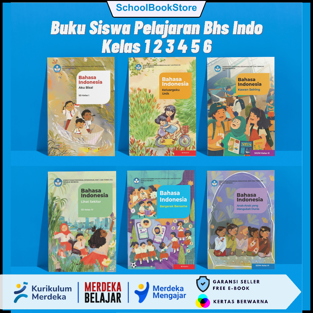 Jual Buku Bahasa Indonesia Kelas 1 2 3 4 5 6 SD Kurikulum Merdeka Paket Pelajaran Bhs Indo Aku ...