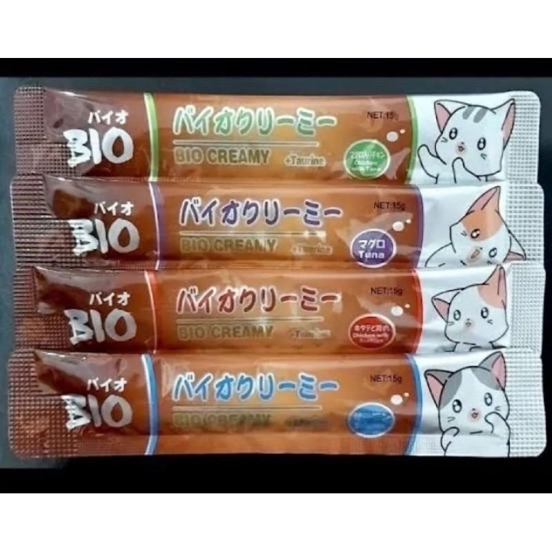 Jual Bio Creamy Treats Sachet 15gr | Snack Kucing Bio Creamy Satuan ...