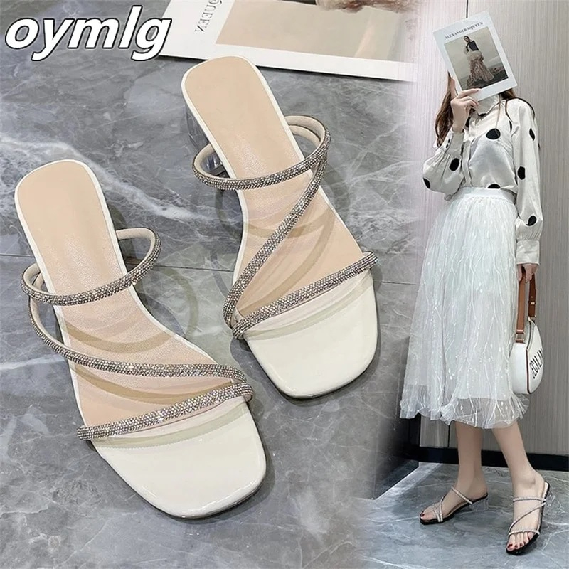 Jual R01 Sandal Pesta Wanita Heels Hak Kaca 5cm|Sendal Selop Kondangan ...