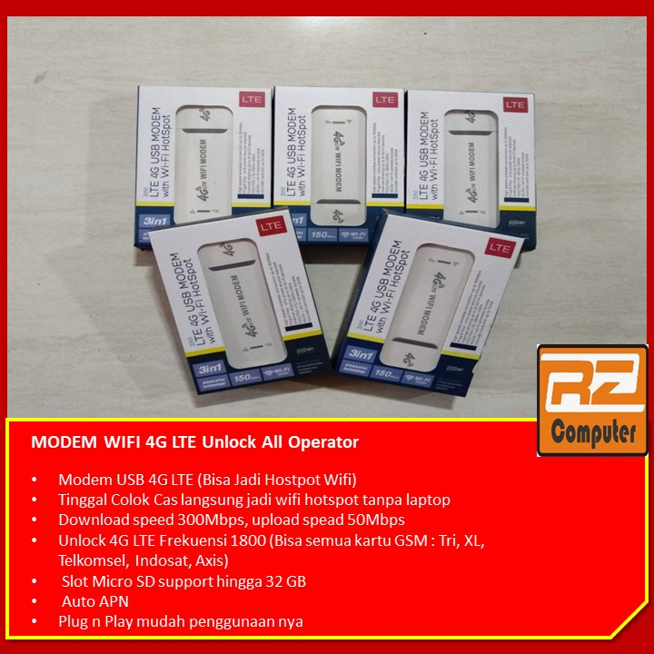 Jual MODEM WIFI 4G LTE Unlock All Operator support frekuensi 1800 ...