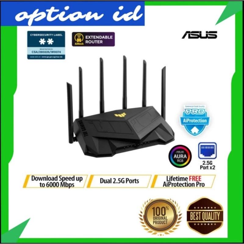 Jual ASUS TUF GAMING AX6000 | Dual Band WIFI 6 Antenna x6 - Router ...