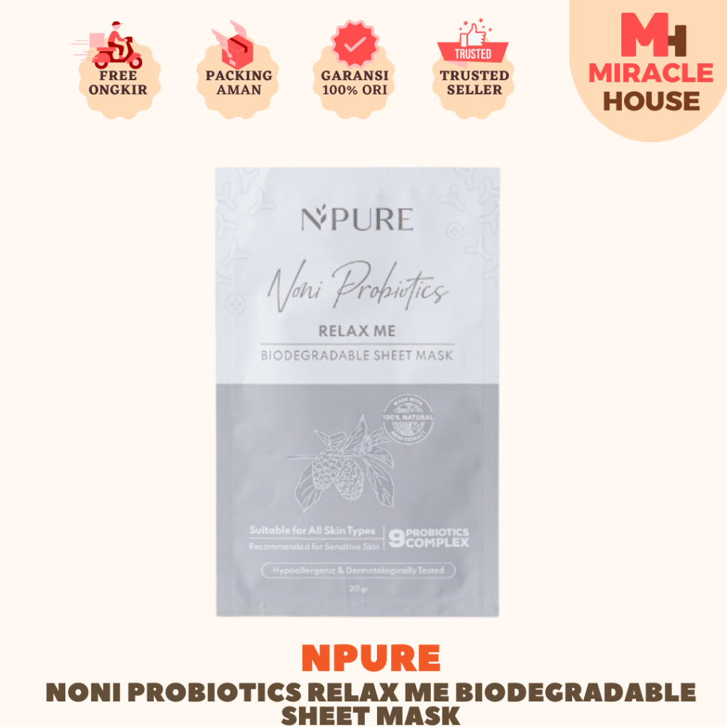 Jual NPURE NONI PROBIOTICS RELAX ME BIODEGRADABLE SHEET MASK MASKER ...