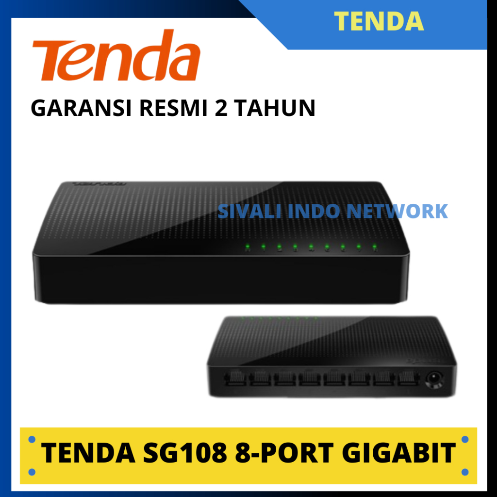 Jual TENDA SG108 DESKTOP SWITCH HUB GIGABIT 8 PORT 1000MBPS | Shopee ...