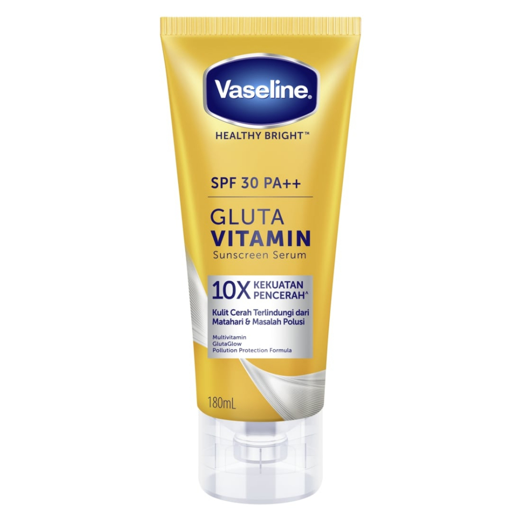 Jual Vaseline Serum Healthy Bright SPF30 PA+++ GLUTA VITAMIN 180ml | Shopee Indonesia