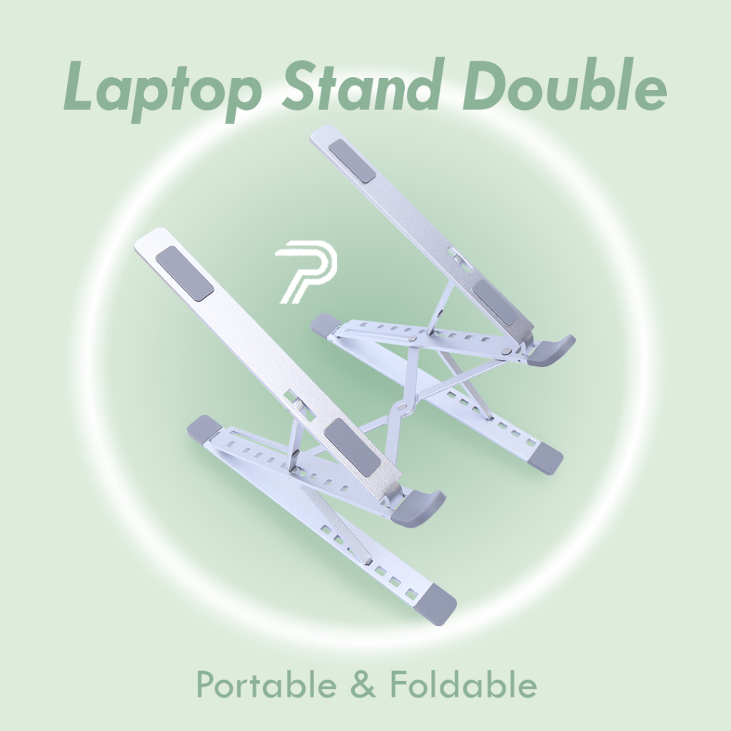 Jual Double Rack Aluminium Laptop Stand - Flexible Foldable Design ...
