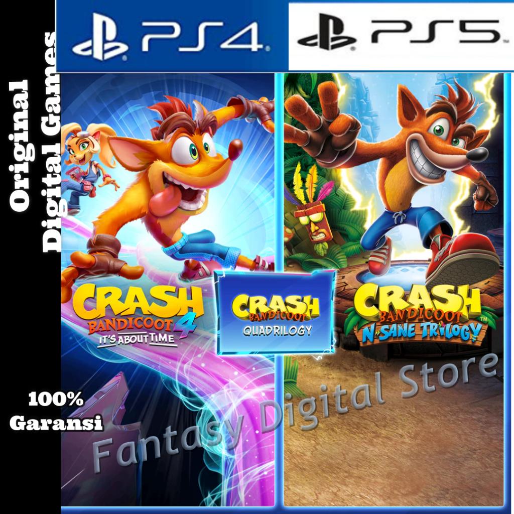 Jual Crash Its About Time + Crash Nsane Trilogy Quadrilogy Bundle PS4 ...