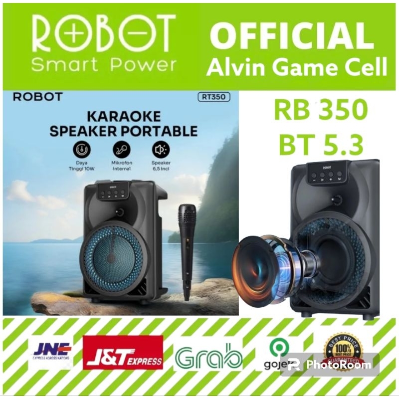 Jual ROBOT Speaker Karaoke Bluetooth 5.3 RB350 With Microphone Lampu ...