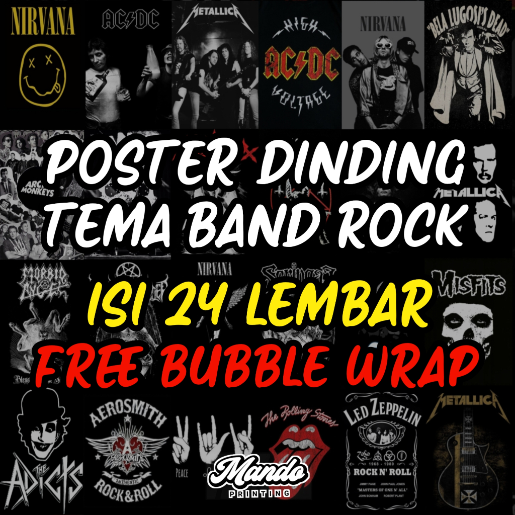 Jual Poster Band Metal Rock Pop Punk A5 A6 A4 - Poster Dinding ...