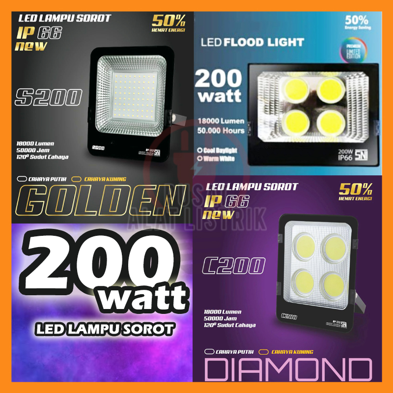 Jual LAMPU SOROT LAMPU TEMBAK 200W 200WATT 200 WATT 200 W CAHAYA PUTIH / KUNING WARM WHITE KAP ...