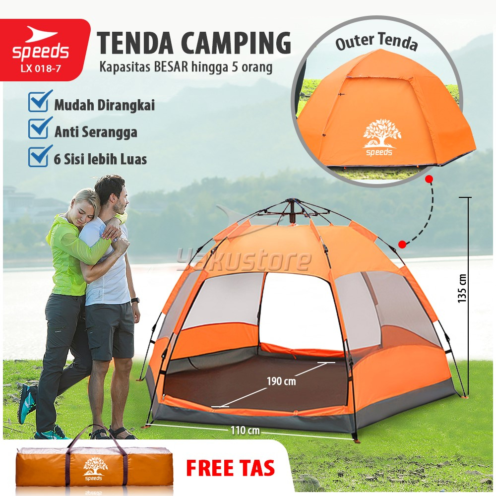 Jual SPEEDS Tenda Camping Tenda Kemah otomatis portable Orang Lipat ...