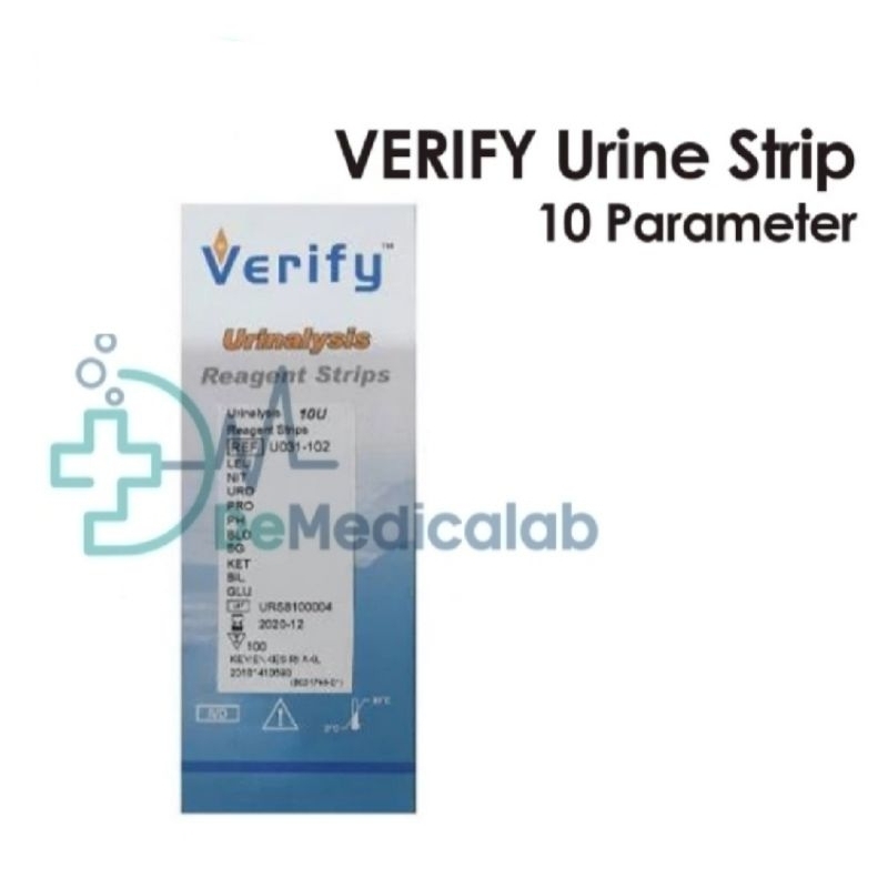 Jual Verify Urinalysis Reagent Strips 10P 10 Parameter Test Urine Urin ...