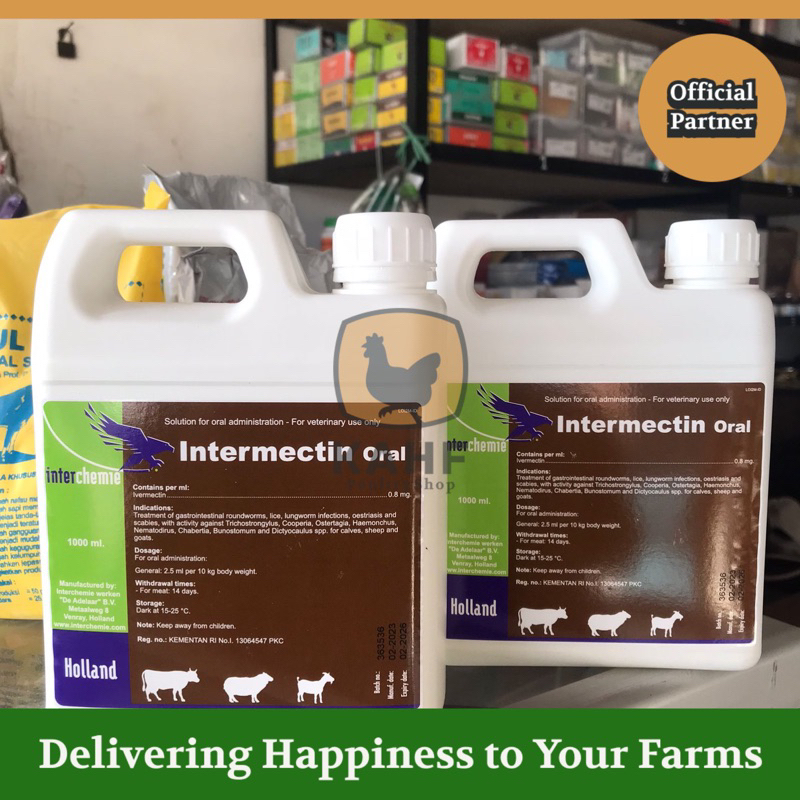Jual Intermectin Oral 1 Liter Obat Parasit Kutu Gudik Cacing pada Hewan ...
