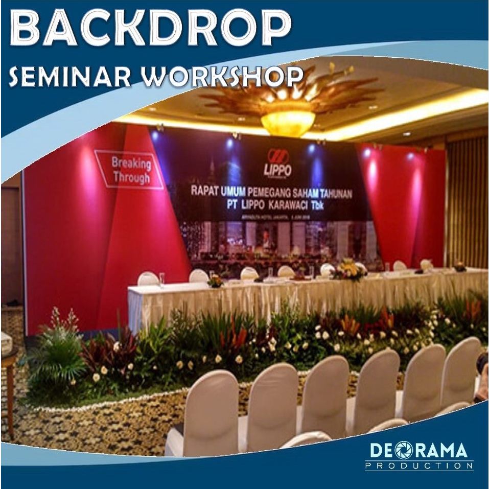 Jual jasa sewa backdrop event seminar / rental backdrop acara workshop ...