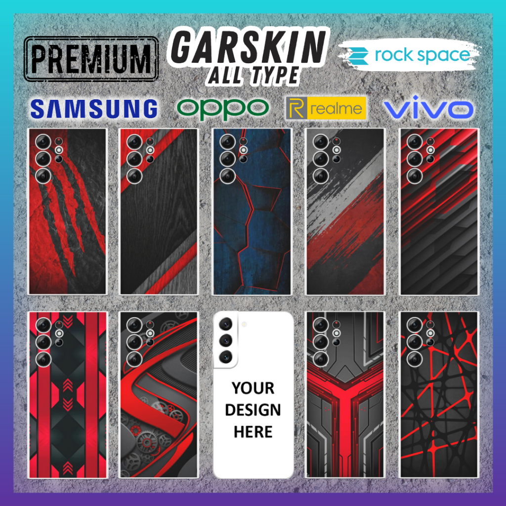 Jual Premium Garskin Vivo Motif Red Wallpaper By Rockspace | Shopee ...