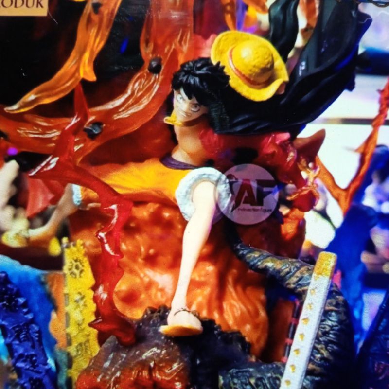 Jual action figure statue one piece Luffy red roc monkey D studio ...