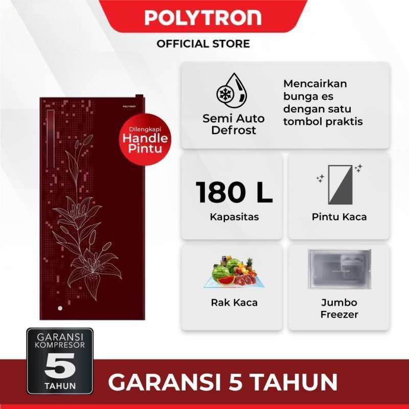 Jual KULKAS POLYTRON PRA 18 JR JB JS 1 Pintu 180 Liter | Shopee Indonesia