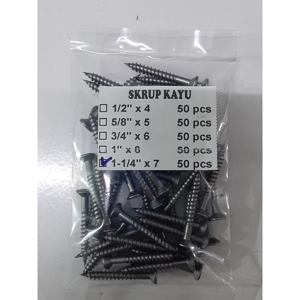 Jual Skrup Kayu Lemari Wood Screw 1/2 skrup kayu overval gembok ...