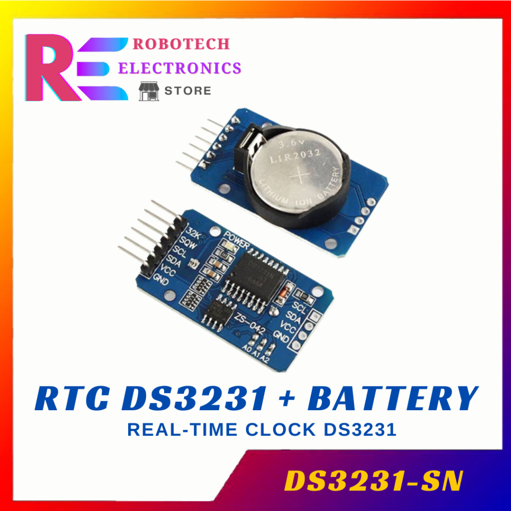 Jual RTC DS3231 SN Real Time Clock I2C Module + Battery | Shopee Indonesia