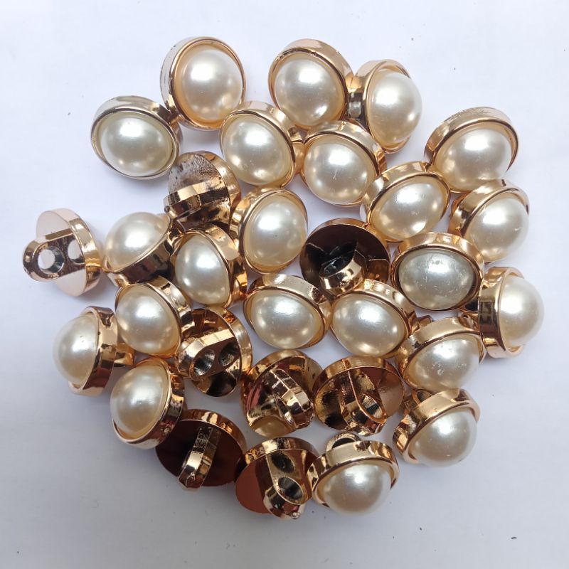 Jual 50pcs KANCING JAMUR ROSE GOLD TIMBUL MUTIARA / KANCING BAJU GAMIS ...