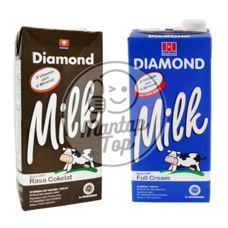 Jual Susu Diamond UHT Milk 1 liter / 1000 ml full cream dan coklat ...