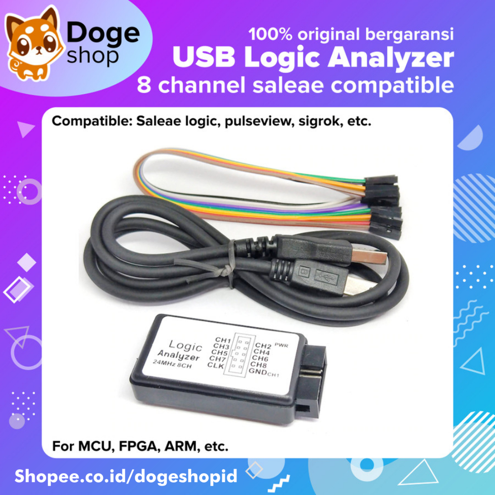 Jual USB Logic Analyzer Analyze 8CH 24MHz for Arduino AVR ARM FPGA ...