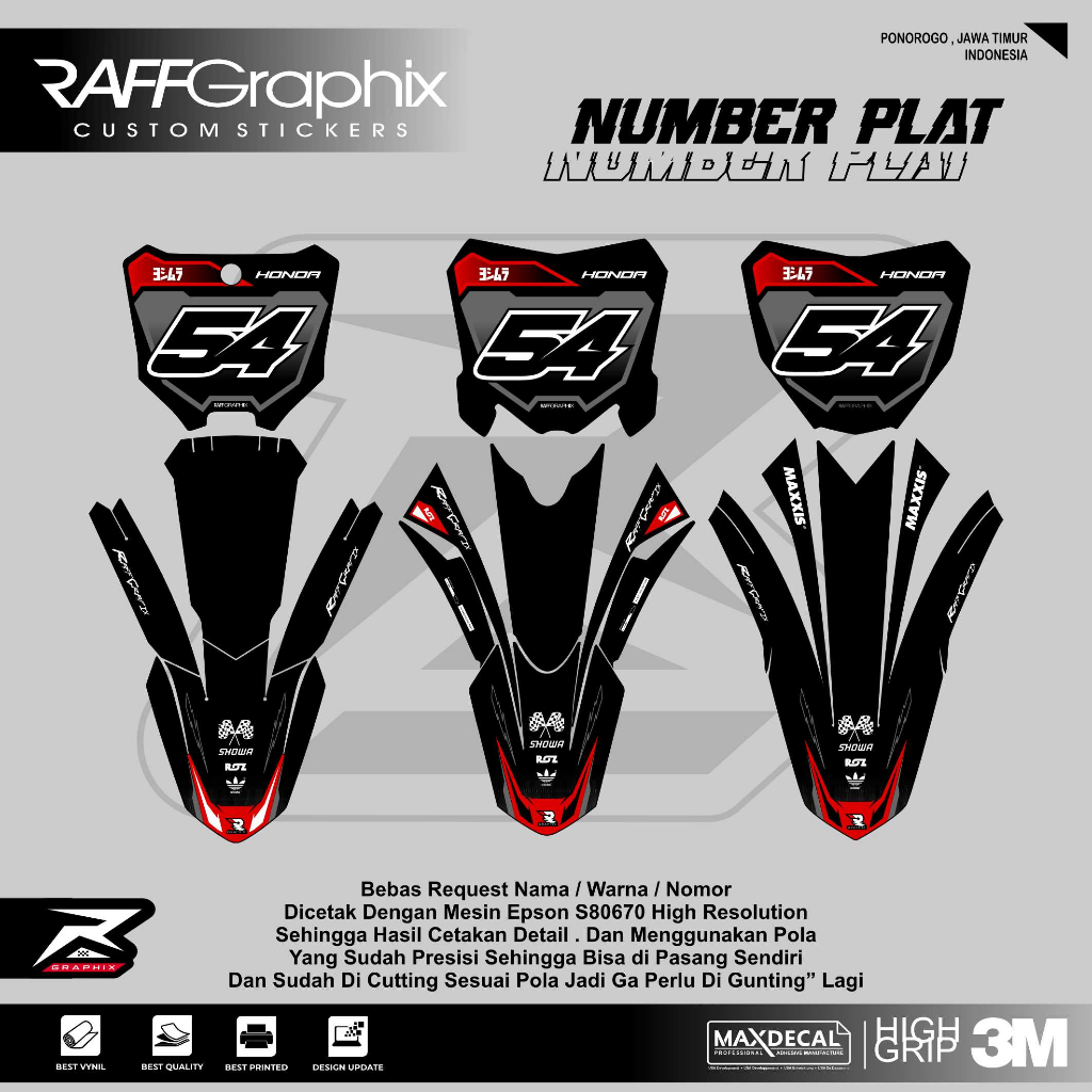 Jual DECAL NUMBER PLAT BEBAS CUSTOM / DECAL PAPAN NAMA DAN SPACKBOAR ...