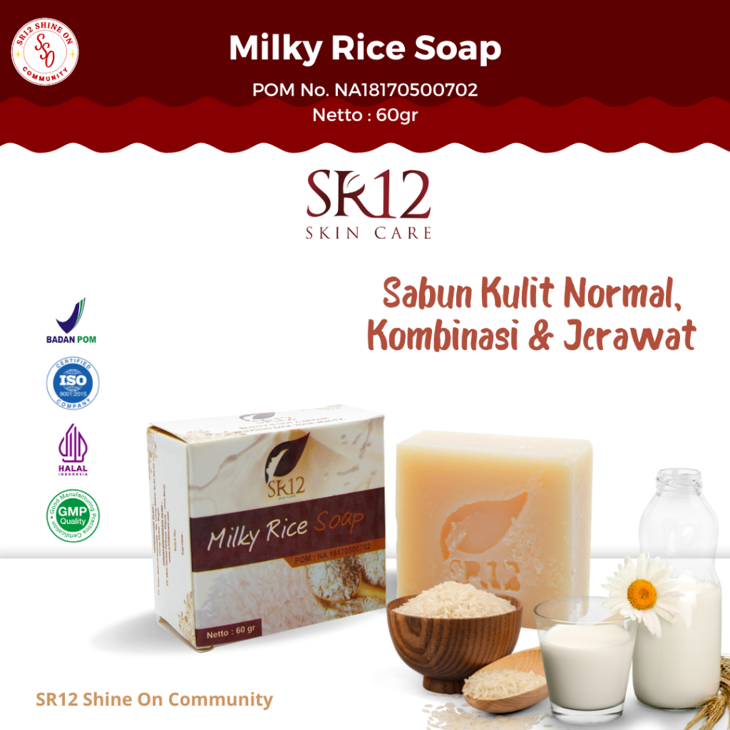 Jual Milky Rice Soap SR12 Sabun Beras Susu Herbal Sabun Wajah ...