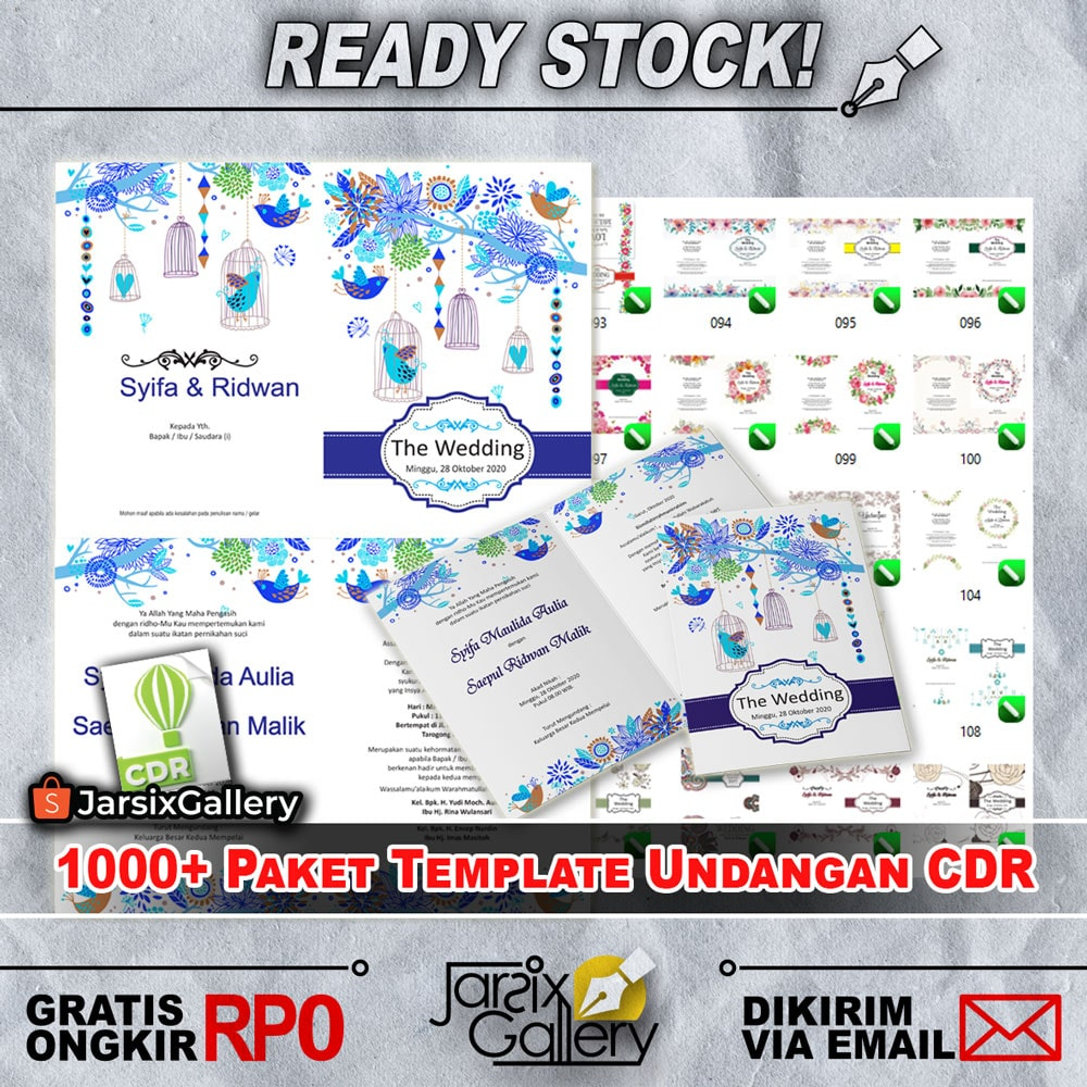 Jual [JarsixGallery] 1000+ Template Design Undangan Format CorelDraw ...