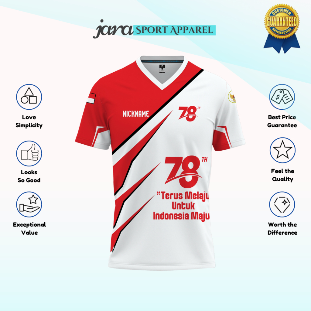 Jual Jersey 17 Agustusan 2023 - Kaos Spesial Hari Kemerdekaan 17 Agustus 78 Merah Putih | Shopee ...