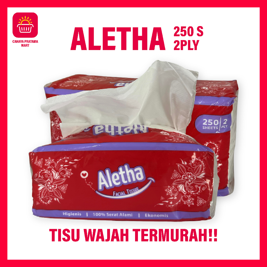 Jual TISSUE TISSU ALETHA 250 Sheet 2ply Facial Tisu Murah Tisu Wajah | Shopee Indonesia
