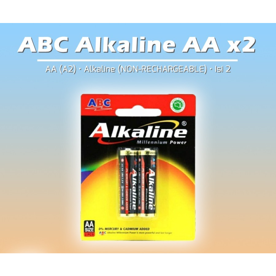Jual Baterai ABC Alkaline AA / Battery Jam Dinding A2 isi 2 Pcs 01-2030 | Shopee Indonesia