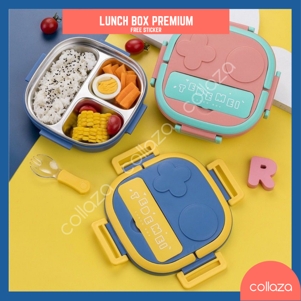 Jual Lunch Box Premium 3 Sekat / Kotak makan stainless steel 3 ...