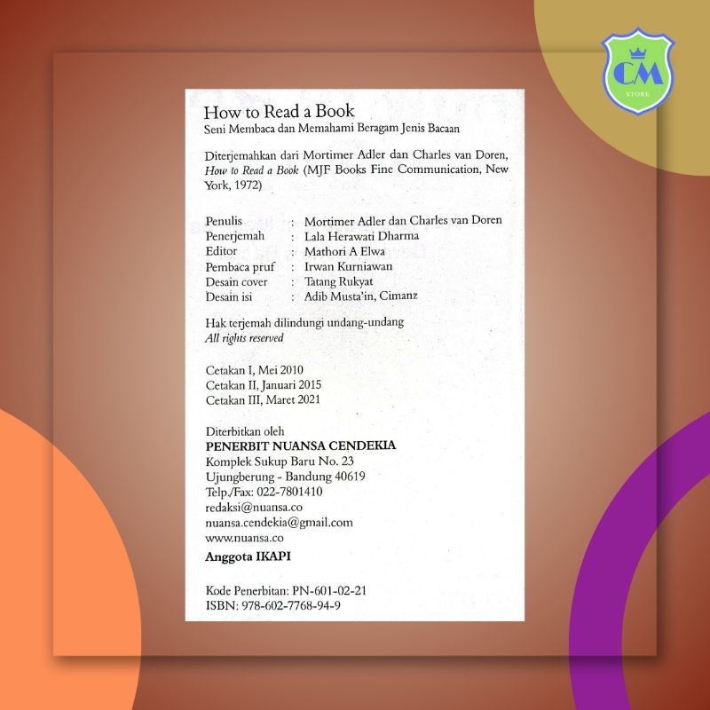 Jual Seni Membaca dan Memahami Beragam Jenis Bacaan How to Read a Book ...