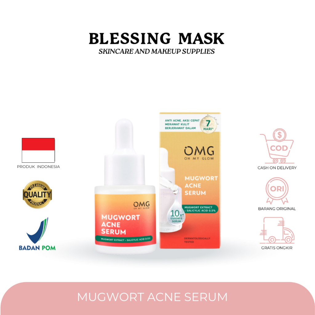 Jual OMG OH MY GLOW Peach Glowing Serum 20mL | GLOW Mugwort Acne Serum 20mL | Shopee Indonesia