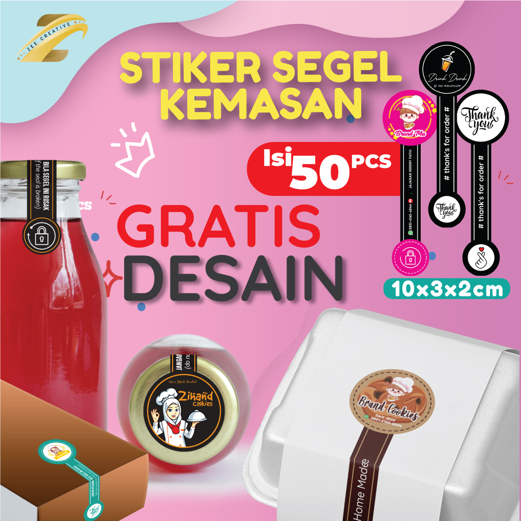 Jual Stiker Segel Botol Minuman Kemasan Makanan Toples Box Cookies ...
