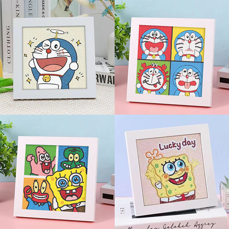 Jual Doraemon SpongeBob Diamondpainting set lengkap Mainan Anak DIY ...