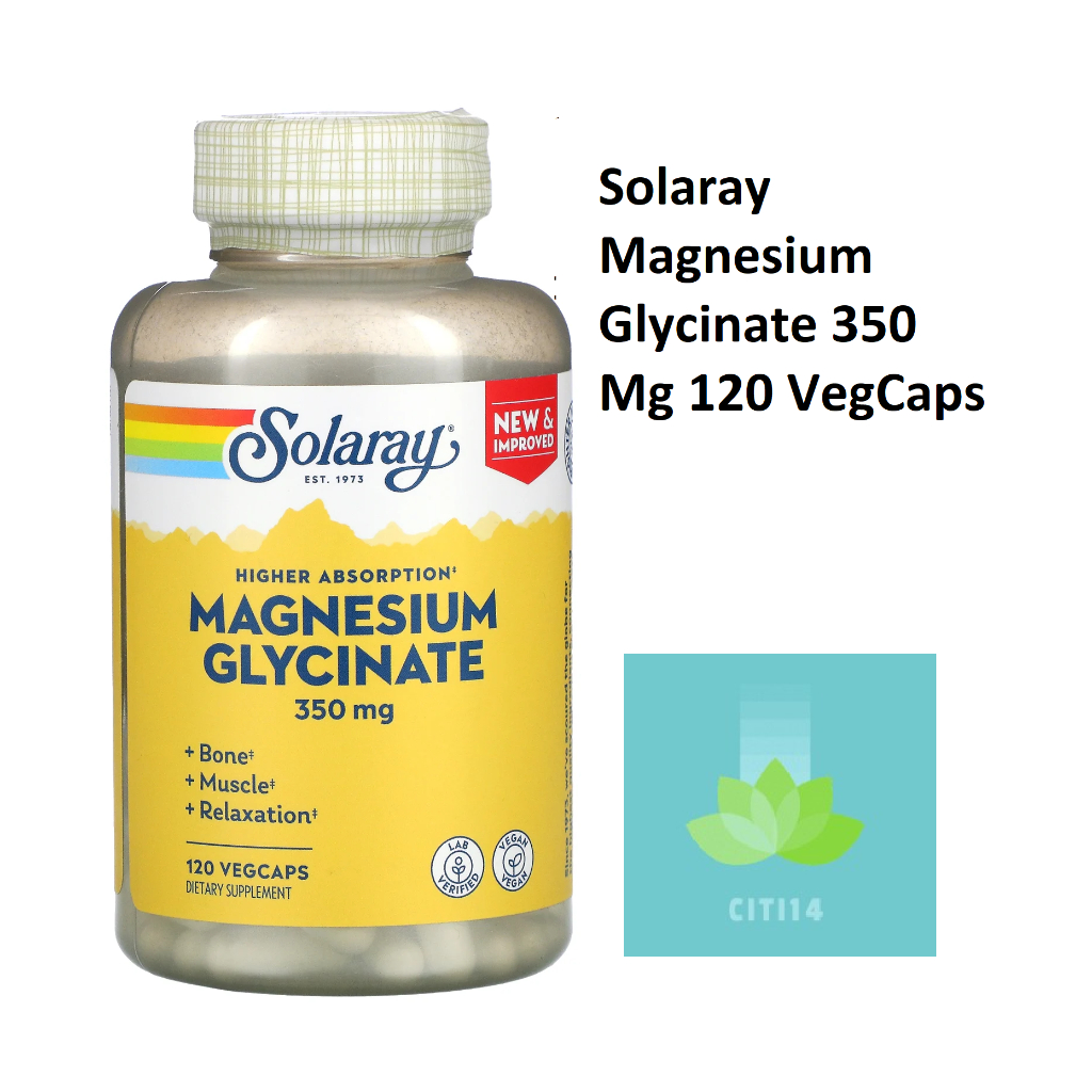 Jual Solaray Magnesium Glycinate 350mg 120 VegCaps High Absorption ...