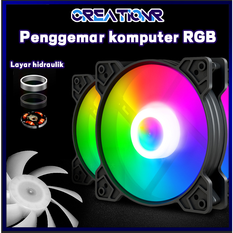 Jual 12cm Single RGB Fan Case /CPU Fan Cooling Processor /Fan Casing ...