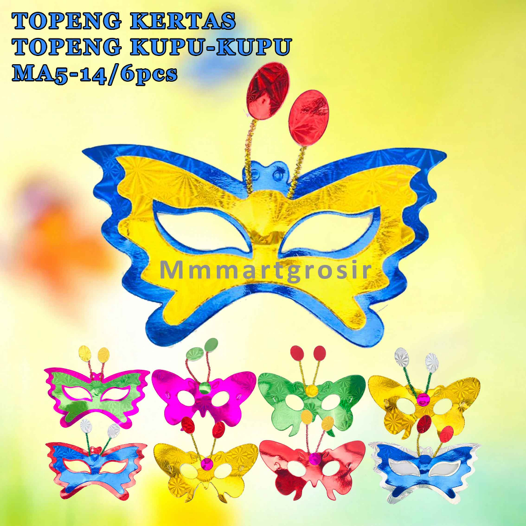 Jual Topeng Kertas / Topeng Kupu-kupu / Topeng Pesta / 1pack 6pcs ...